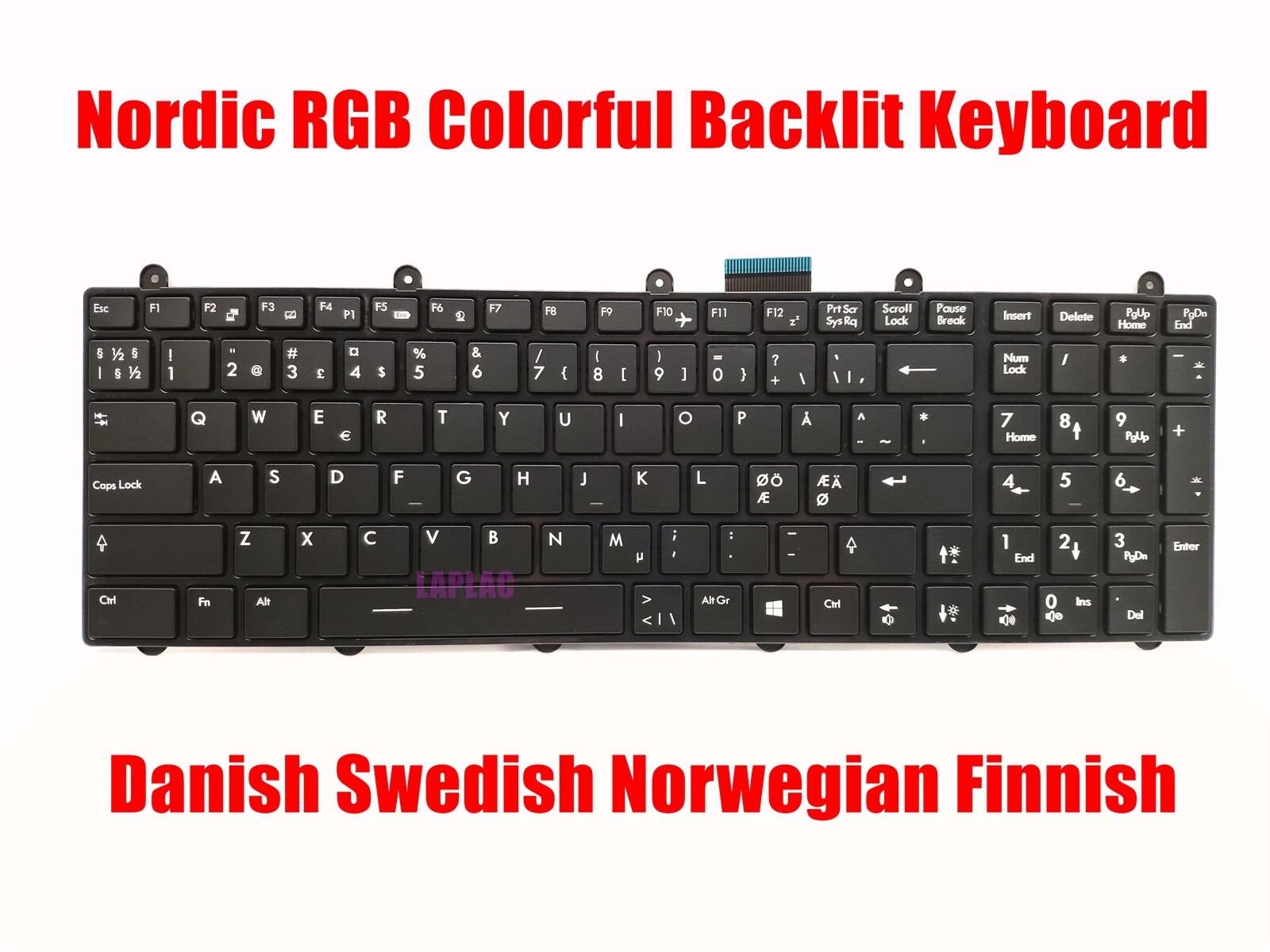 Nordic keyboard for GE60 MS-16GC/MS-16GF/MSI GE60 2PG/GE60 2QD/GE60 2QE ...