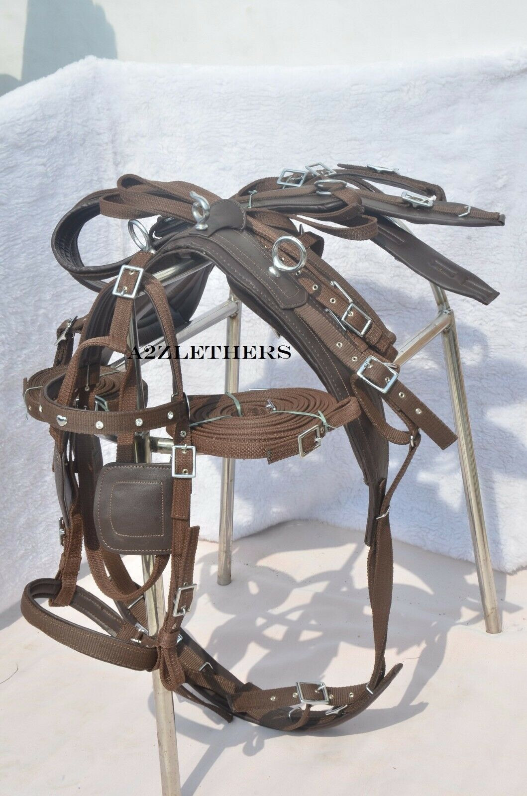 Brown Nylon Horse Driving Harness single In Full, Cob, Pony , Shetland ...