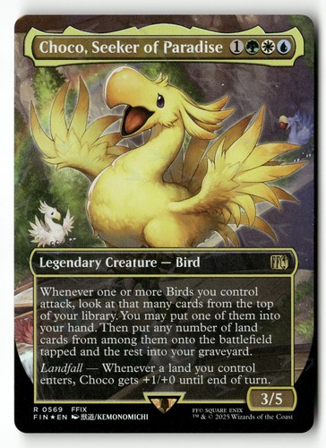 MTG FINAL FANTASY 569 Choco, Seeker of Paradise (Borderless) Chocobo ...