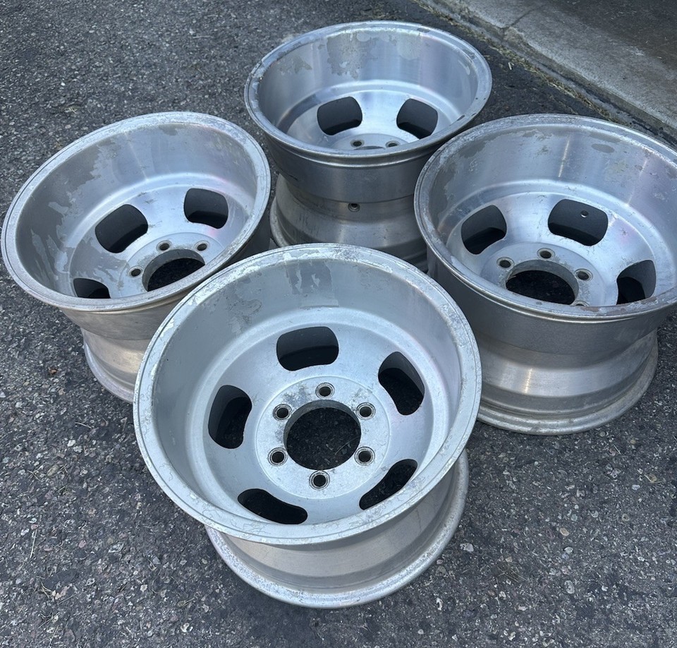 Vintage Western Wheel Chevy GMC 6 Lug Aluminum Slot Rims 15x10 Set 6x5 ...