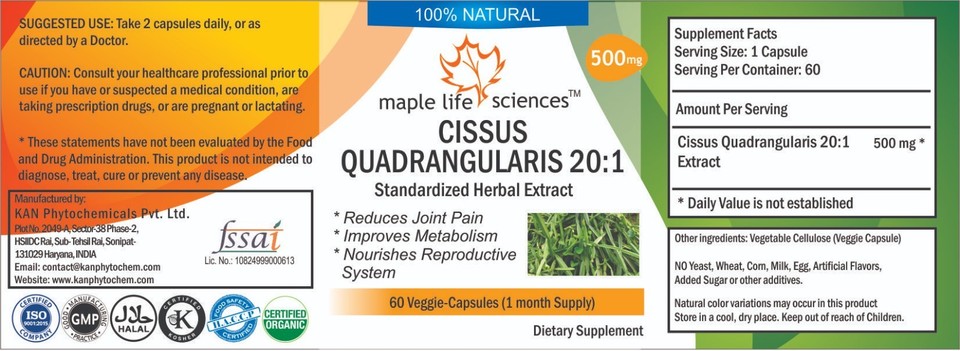 Cissus Quadrangularis Extract Capsules Pure & High Quality | eBay