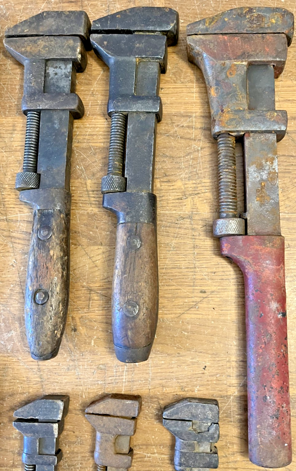 Lot of (26) Vintage Antique Wood Handle & Steel Monkey Wrenches | eBay