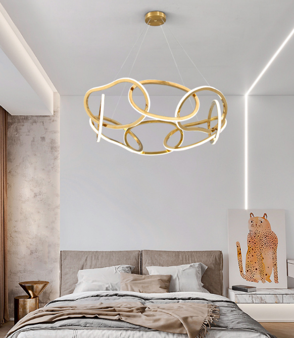 Modern Dimmable Stainless Steel Irregular Shape Light Ceiling ...