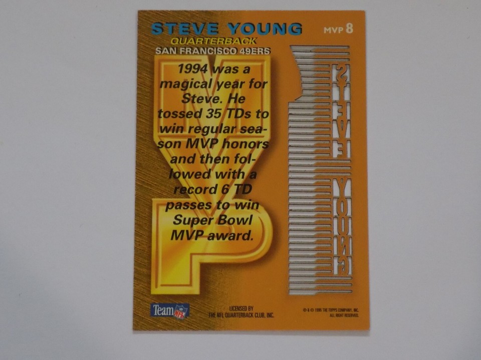 1995 Topps Stadium Club MVP Steve Young Card #MVP8 | eBay