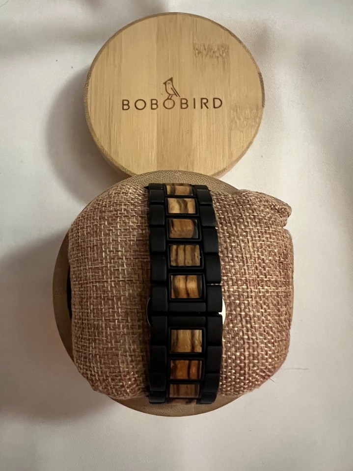 BOBO BIRD Men's Luxury Watch Wood & Stainless Steel Chronograph New ...