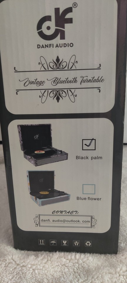 Danfi Audio Built In Speakers 3 Speeds Bluetooth Turntable, FM Radio ...