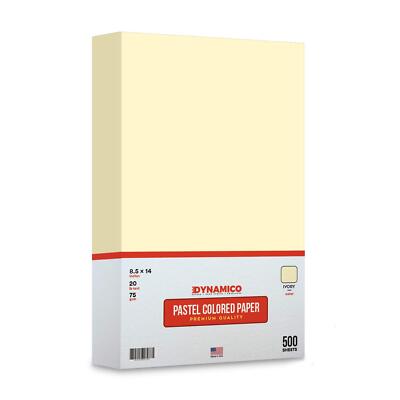 Ivory Pastel Color Regular Paper, 20lb Bond (75GSM), 8.5 x 14, 500 ...