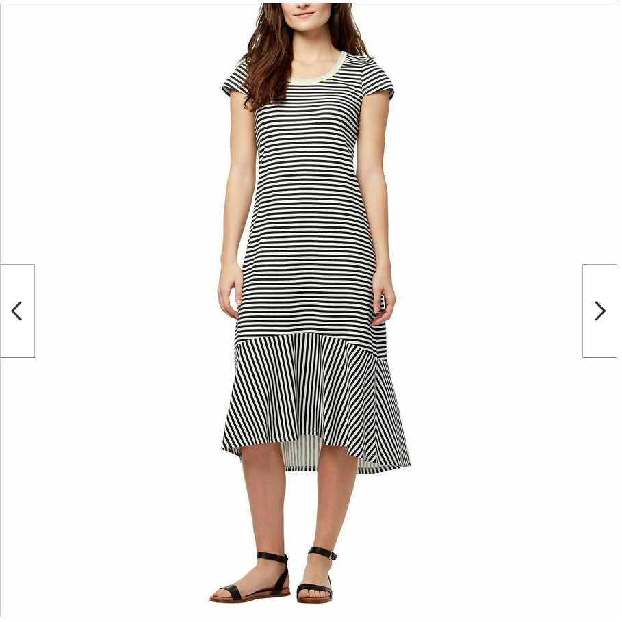 ELLA MOSS WOMEN'S SHORT SLEEVE STRIPE SUMMER DRESS(GARDENIA STRIPE XL ...