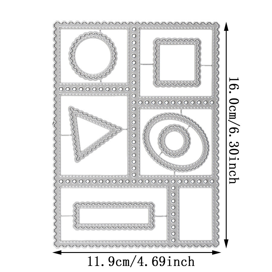 Postage Stamp Frame Metal Cutting Dies Die Cuts Stencils Scrapbooking ...