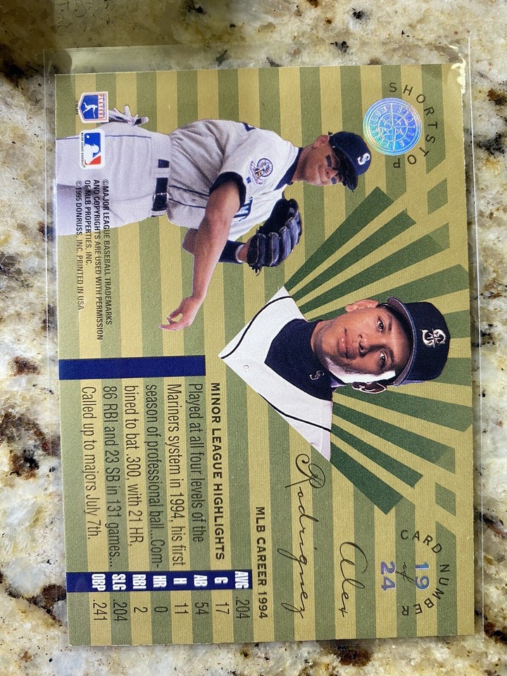 1995 Leaf Limited Gold Foil Prism #19 Alex Rodriguez Baseball Card ...