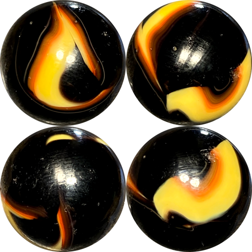 MINT 5/8" CHRISTENSEN TRI-COLOR "SWIRL " MARBLE, black - orange ...