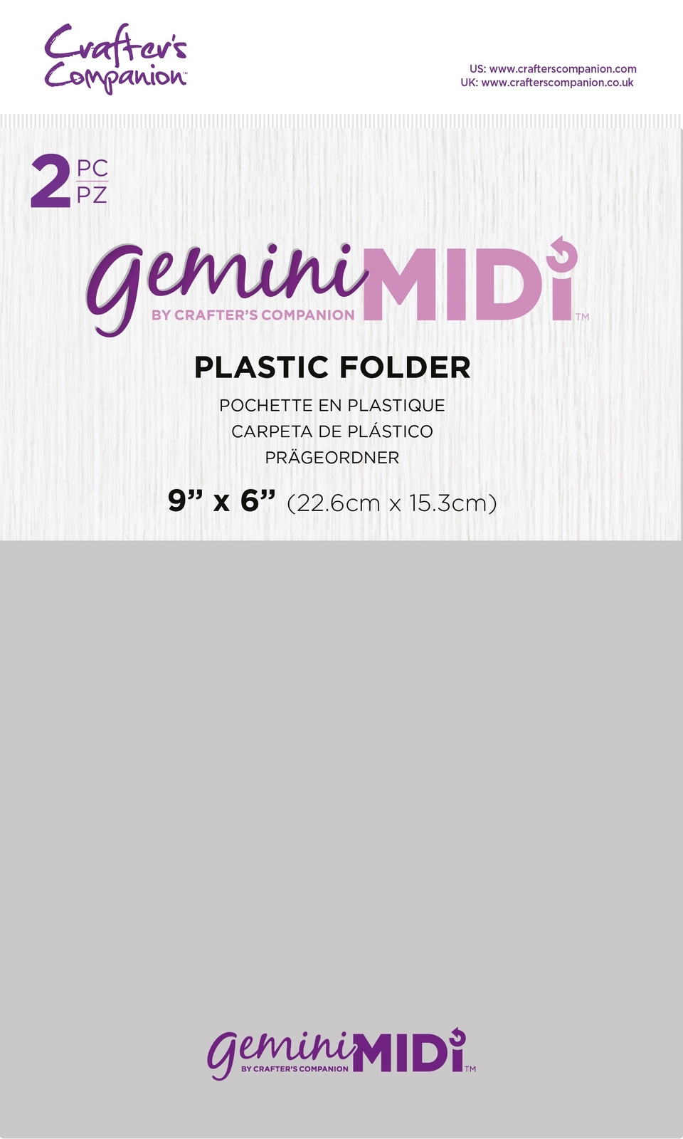 Crafter's Companion Gemini Midi Plastic Folder 6"X9" 2/Pkg- | eBay