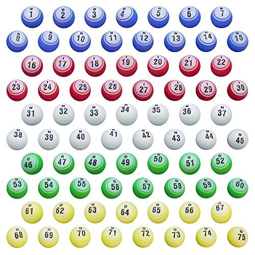 Replacement Set of 75 Professional Bingo Balls - Large 1.5 Inch Size ...