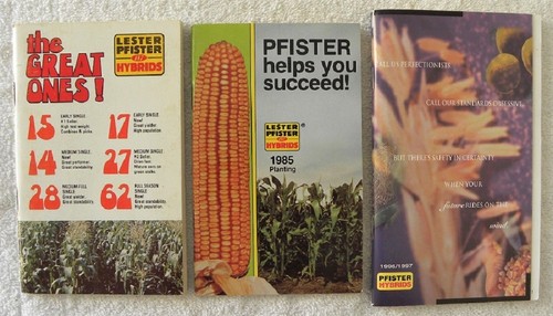1970's,1985,1997 Lester Pfister Hybrid Corn Guide, 3 Advertising Note ...