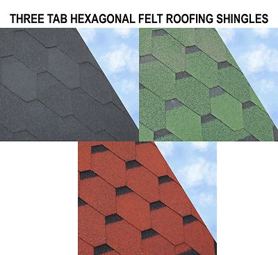 Hexagonal Felt Shingles | Felt Shingles | 2.42m2 | FREE NAILS | Shed ...