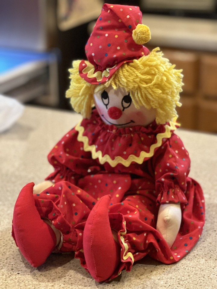 RAG DOLL CLOWN CLOTH DOLL 24” VERY GOOD CONDITION- Unbranded | eBay