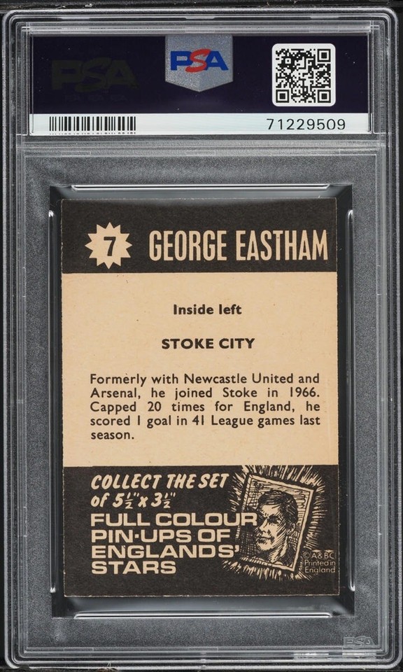1967 A & BC Football Star Players George Eastham #7 PSA 6 | eBay