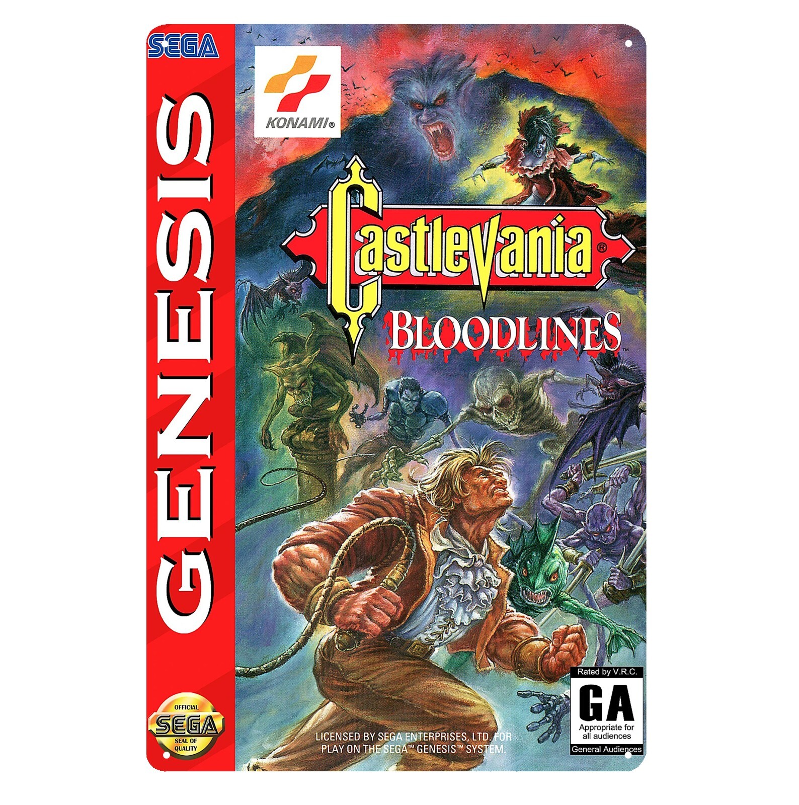 Castlevania Sega Genesis Retro Video Game Metal Poster - 20x30cm (8x12 ...