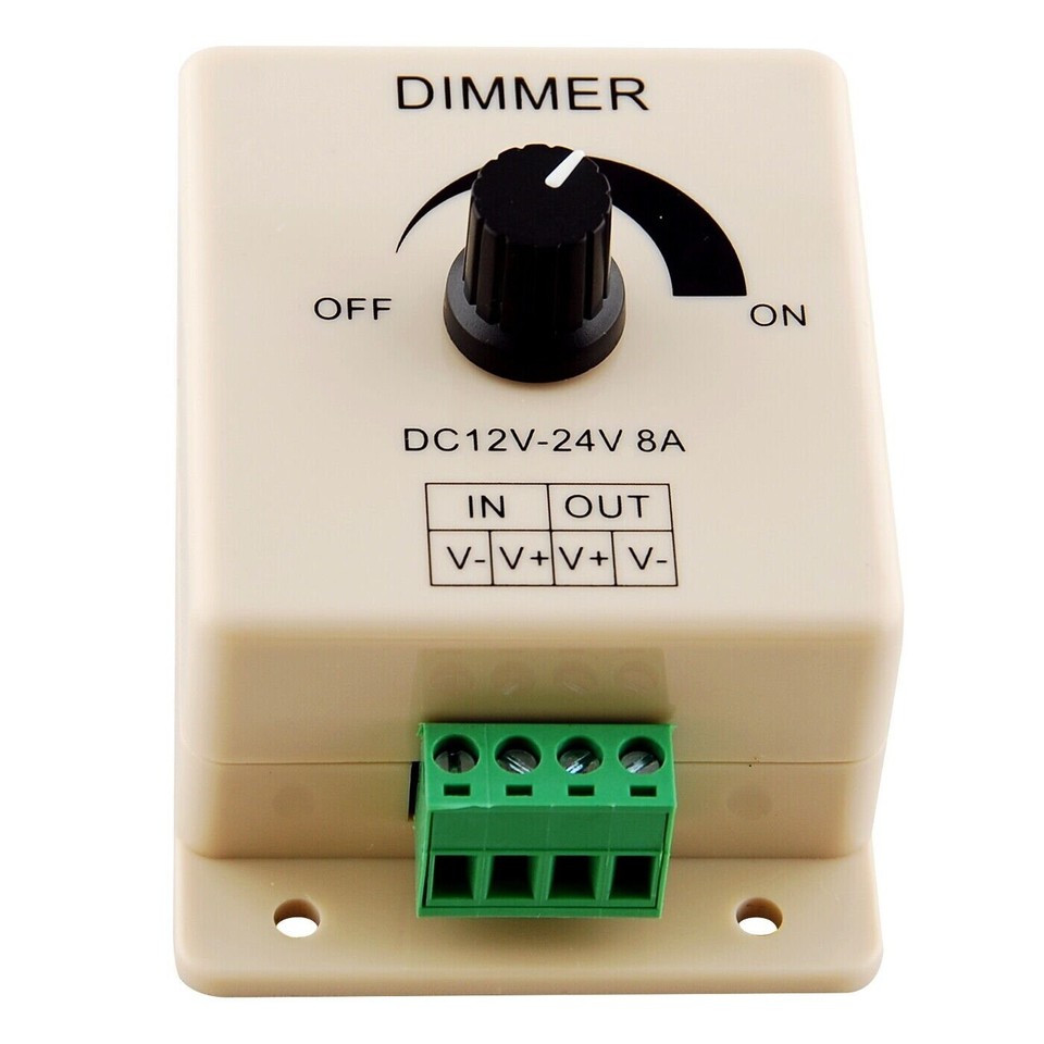Manual LED Dimmer Controller for LED Strip Lights 12V-24V 8A with ...