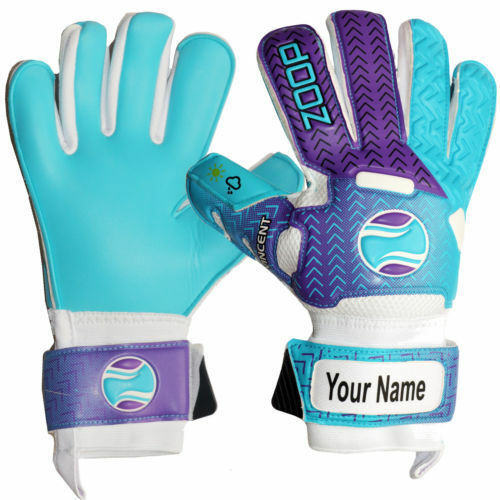 Zoop Pro High Quality Goalkeeper Hybrid Roll+Neg Finger Gloves Size 6/7 ...