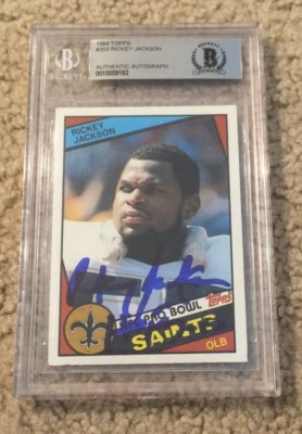 Rickey Jackson Signed 1984 Topps Rookie Card Beckett certified Saints ...