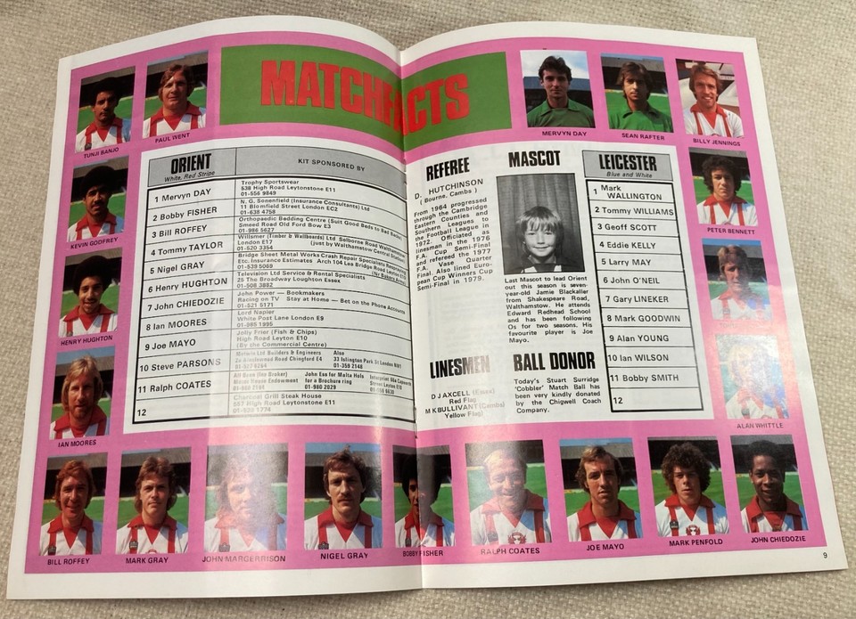 Leyton Orient FC v Leicester City 1980 football programme Division 2 ...