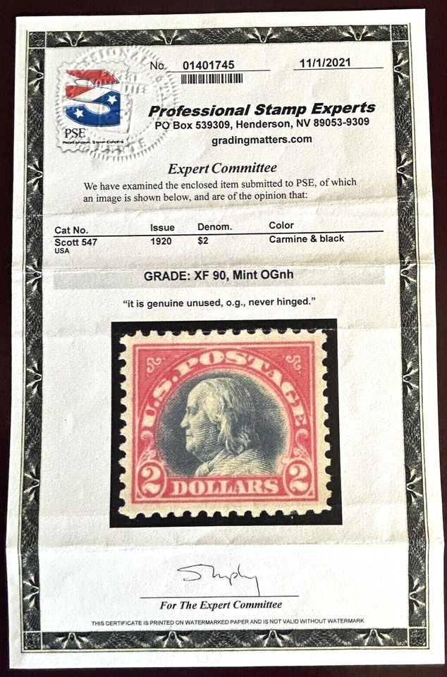 #547 MNH, PSE Graded 90, PSE Certificate # 01401745 | eBay
