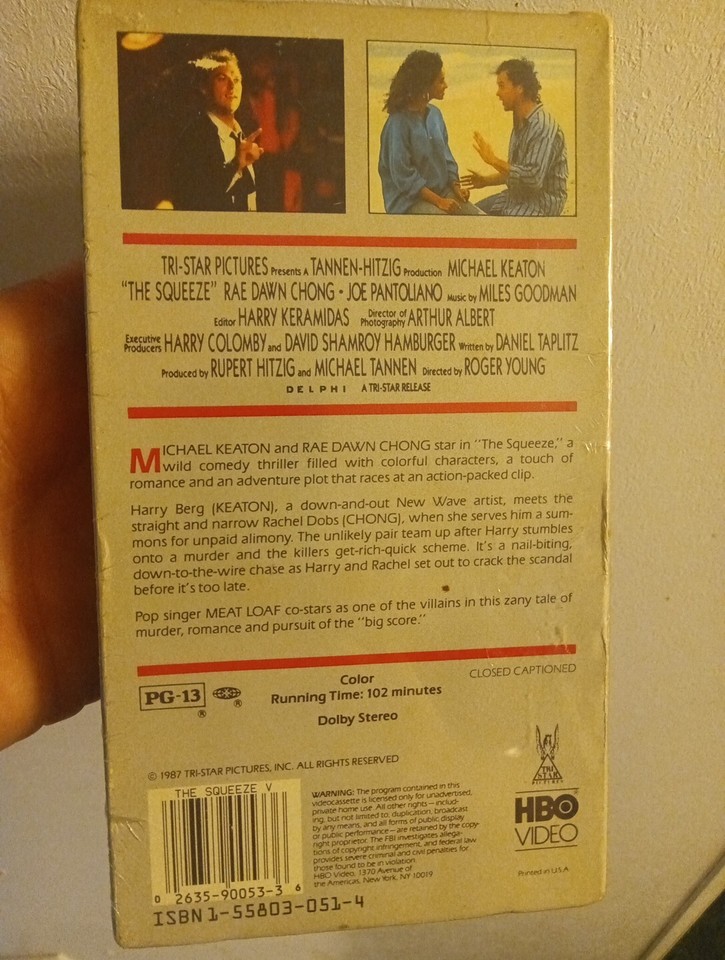 The Squeeze (VHS, 1990) Michael Keaton Sealed W/ Some Damage See Pics ...