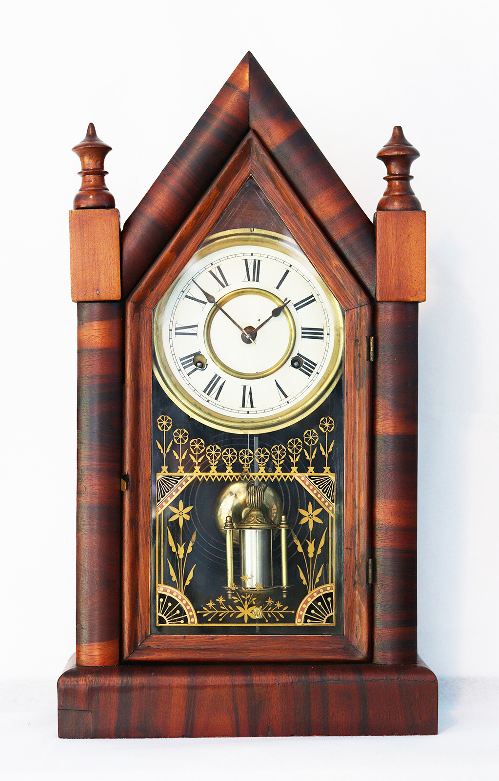 Antique Steeple Mantle Clock. Runs well | eBay