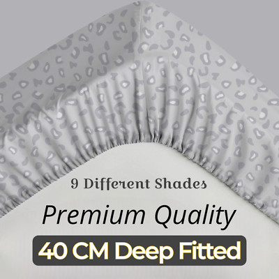 Luxury Fitted Sheet Double 40 cm Extra Deep Fitted Bed Sheets King Size ...