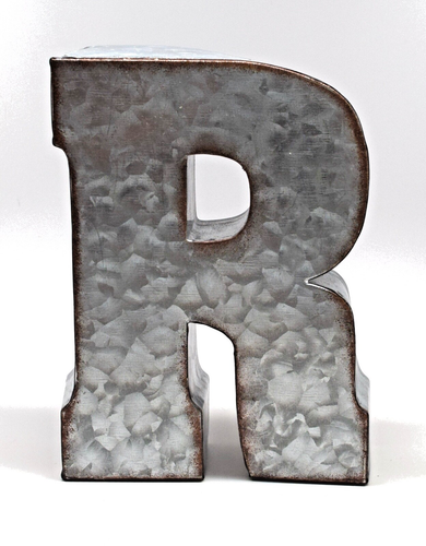 Galvanized Metal Letter R 7” Rustic Country Industrial Farmhouse 3D | eBay