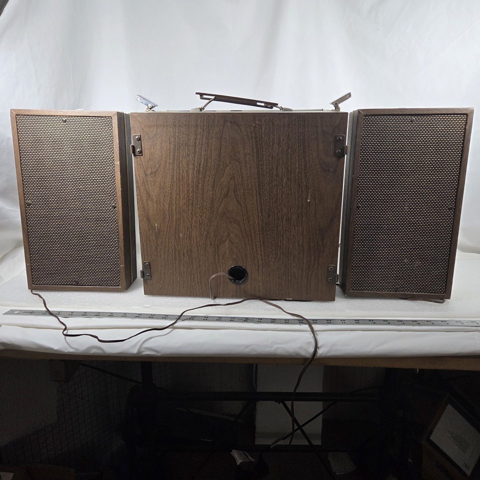 Vintage ZENITH Portable Turntable Record Player w Speakers Parts | eBay