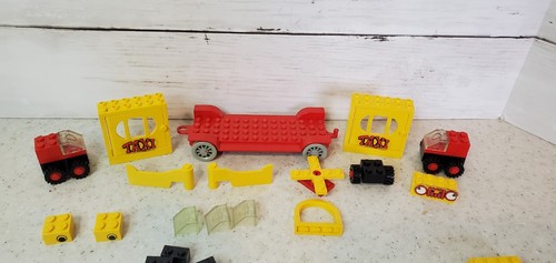 Vintage Lego Train Car Primary Color Bricks Red Blue Yellow Taxi ...