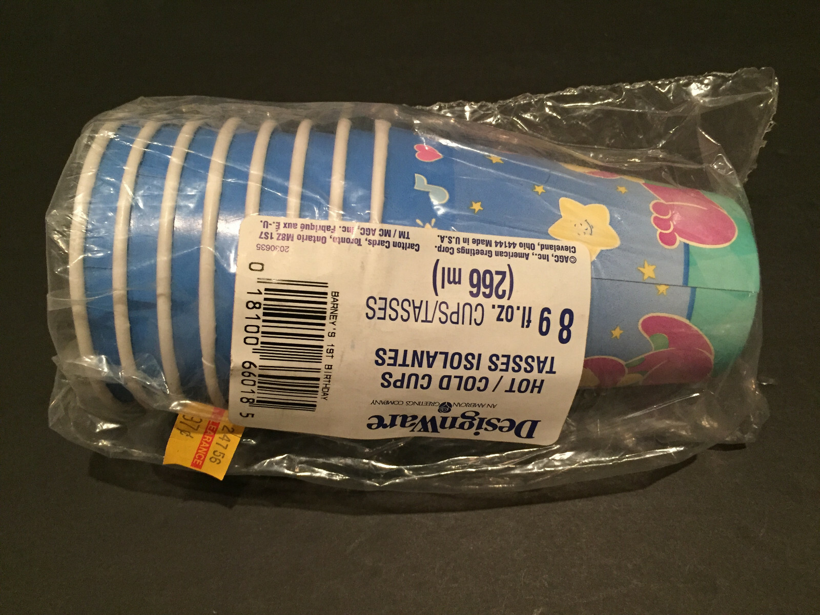 Lot of 2~Barney 1st Birthday Party Supplies Napkins And Paper Cups | eBay