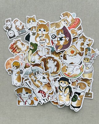 Random Mofusand Cat Matte Stickers (10 pc Different Design Stickers ...