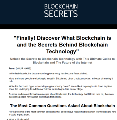 Blockchain Secrets Website For Sale | eBay