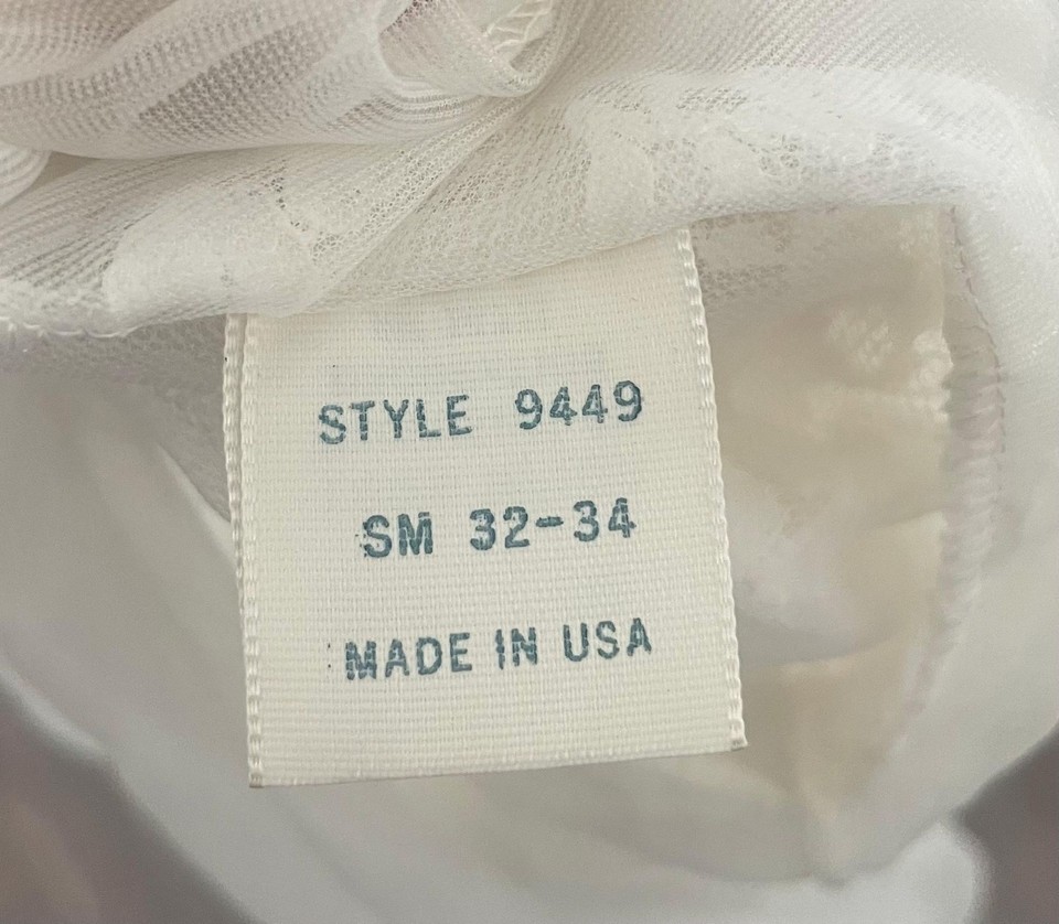Ivory Peignoir Piece Set Chiffon Negligee Sheer Lace Made in USA Small ...