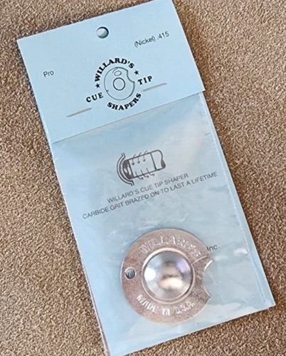 WILLARD'S Pool cue TIP SHAPER, 'PRO' .415 inches NICKEL radius, Key ...