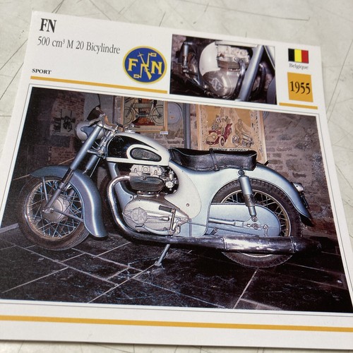 FN 500 M20 bicylindre 1955 carte moto collection Atlas Belgique | eBay