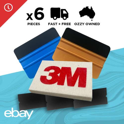 3 x 3M Soft Felt Pro Car Wrapping Squeegee Blue Buffer Vinyl Felt Gold ...