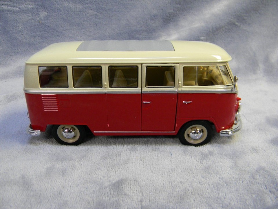 1/24 SCALE 1963 VOLKSWAGEN T1 MICROBUS RED & CREAM WELLY DIECAST CAR | eBay