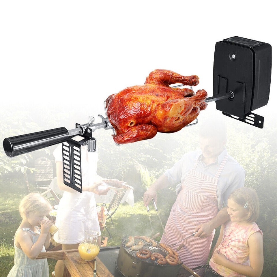 Stainless Steel Rotisserie Forks Rods Kit&Battery-powered Motor, BBQ ...