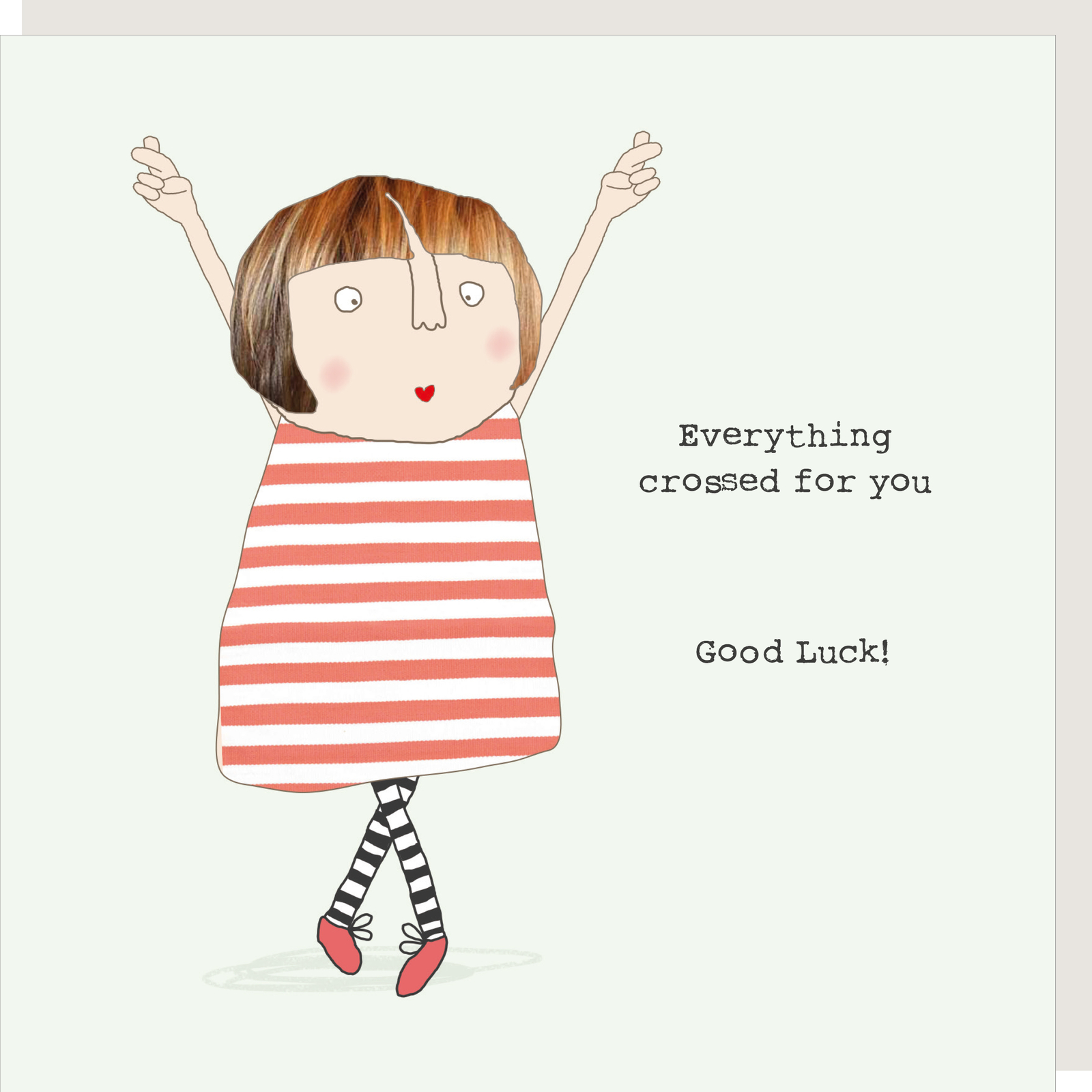 Rosie Made A Thing Everything Crossed Good Luck Greeting Card Humour ...