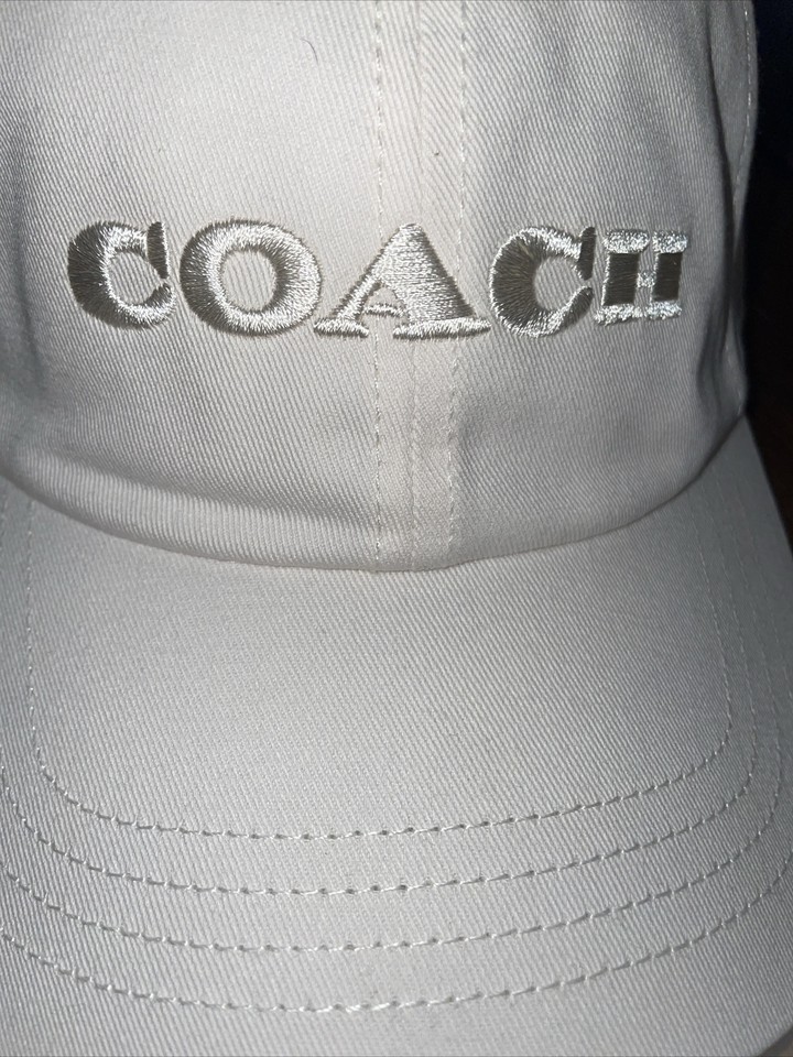 AUTHENTIC COACH WOMAN'S EMBRBROIDERED COACH BASEBALL HAT-CHALK-O/S. NEW ...