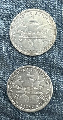 Both 1892 & 1893 Commemorative Columbian Exposition Half Dollars : 2 ...