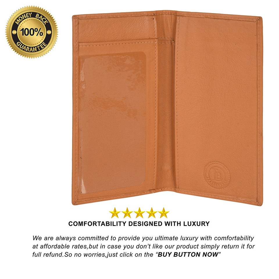 Genuine Leather PLAIN Checkbook Cover Tan NEW!!! | eBay