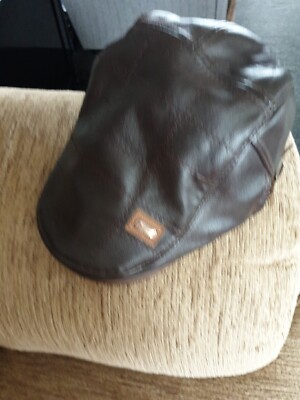 Jamont Faux Leather Flat Cap Unisex Brown One Size Adjustable Hat ...