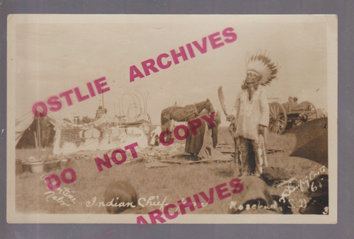 Valentine NEBRASKA RPPC c1920 SIOUX INDIAN CAMP Chief ROSEBUD South ...