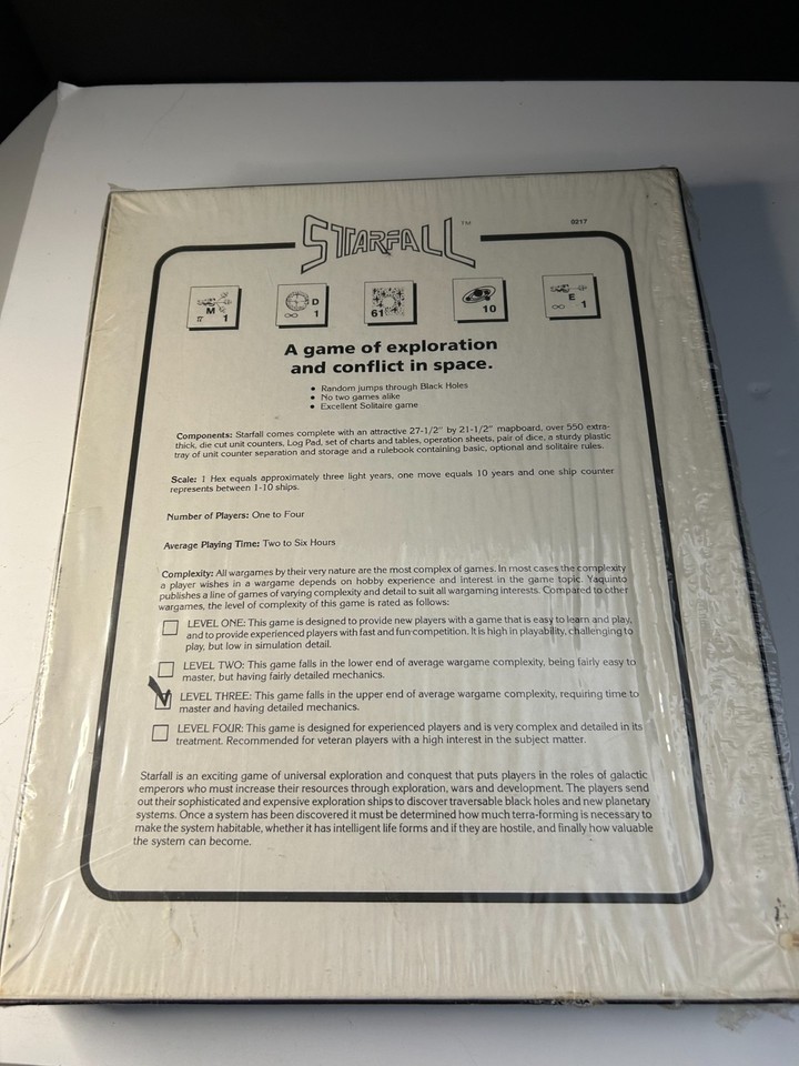 Starfall Vintage 1979 Space Board Game Unpunched BRAND NEW Yaquinto ...