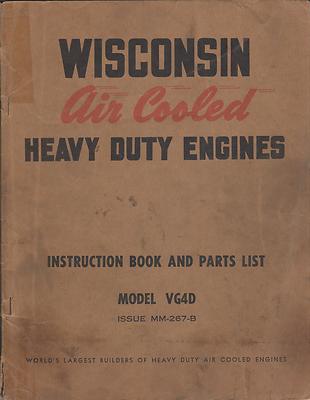 WISCONSIN AIR COOLED HEAVY DUTY ENGINE MODEL VG4D INSTRUCTION PART ...